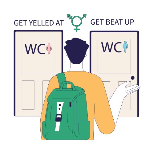 Gender transition negative side person facing Vector Image