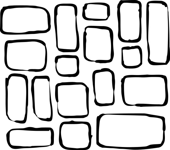 Hand-drawn rectangle and square shapes over white Vector Image