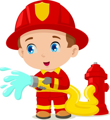 Firefighter cartoon Royalty Free Vector Image - VectorStock
