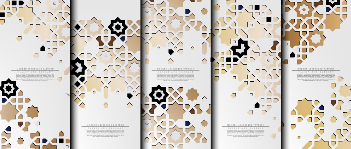 Arabesque element pattern boarder collection Vector Image