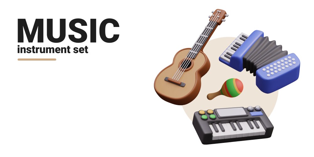 Set of musical instruments and equipment Vector Image
