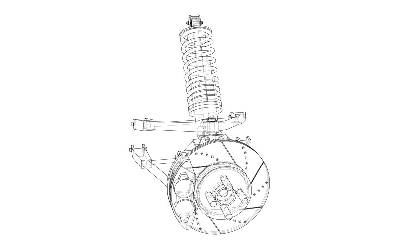 Car springs suspension steel equipment Royalty Free Vector
