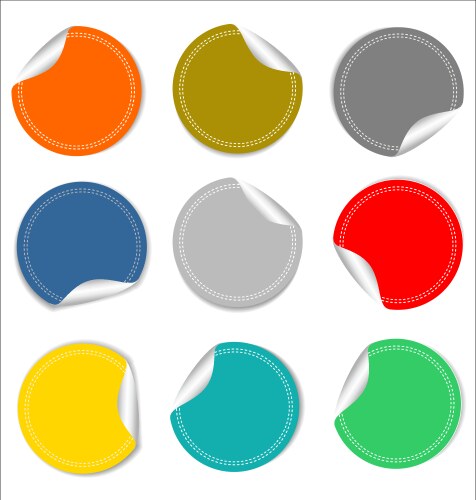 Realistic 3d round adhesive colored blank Vector Image
