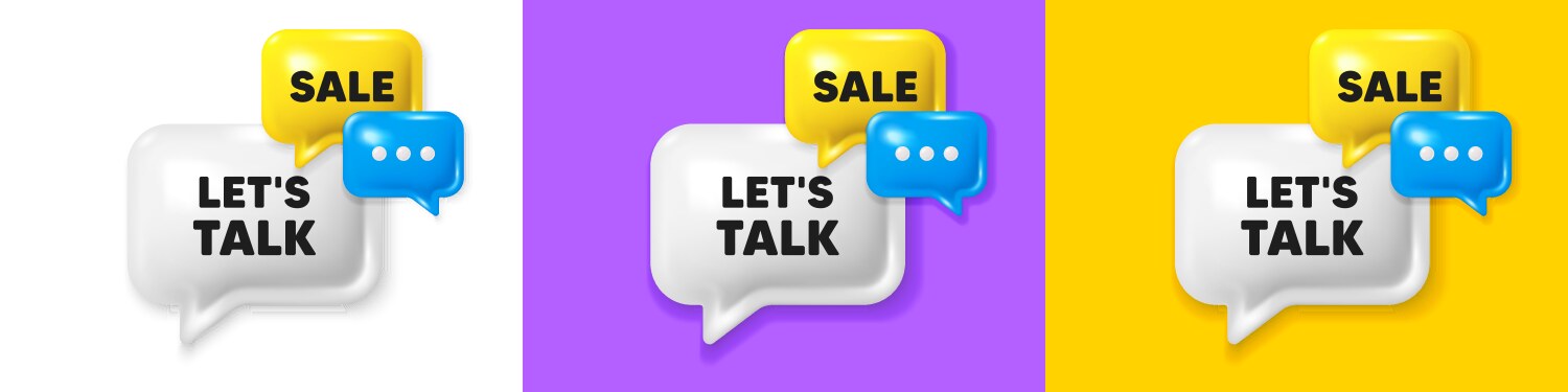 Lets talk tag connect offer sign chat speech Vector Image