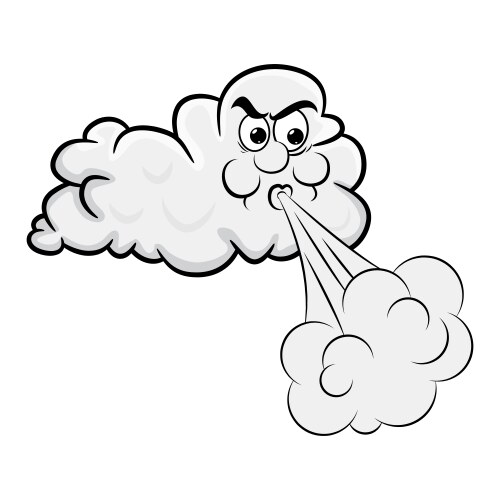 Cartoon cloud with a face Royalty Free Vector Image