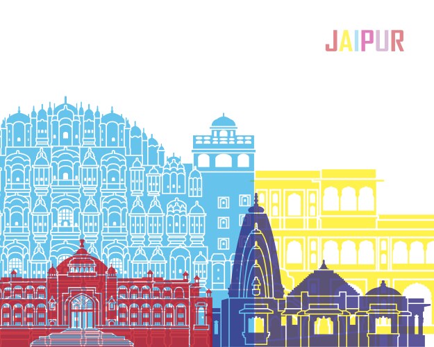 Jaipur skyline rajasthan india city linear Vector Image