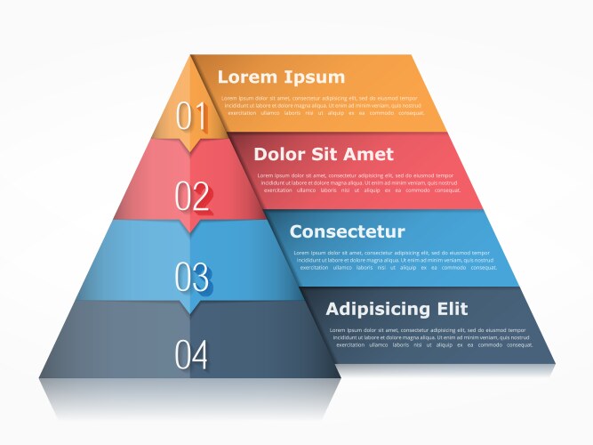 6 points pyramid list diagram infographic Vector Image
