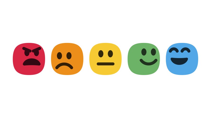 Check mark rate of satisfaction emoticon icons Vector Image