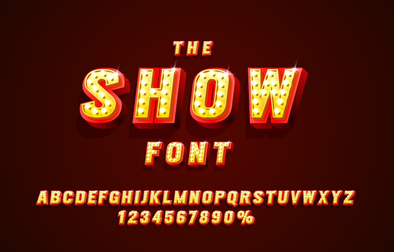 Show font set collection letters and numbers Vector Image