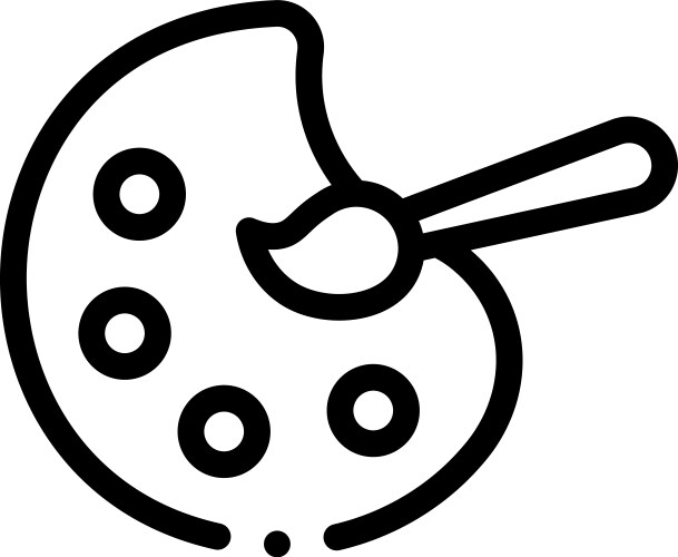 Artwork icon thin linear style design isolated Vector Image