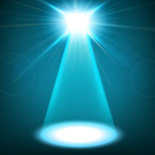 Blue spotlight shining Royalty Free Vector Image