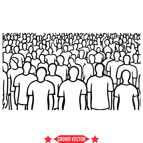 Alive with movement crowd silhouette set Vector Image