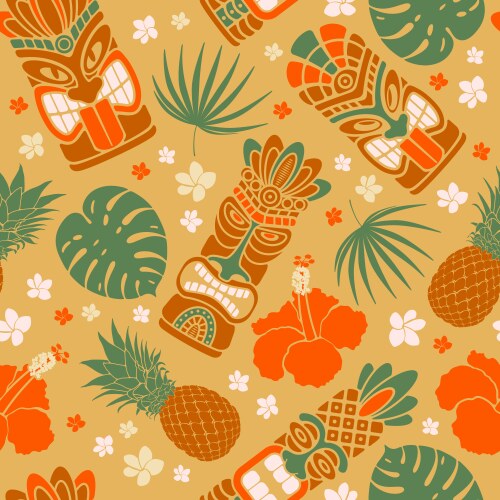 Hawaii seamless pattern including hula skirt Vector Image
