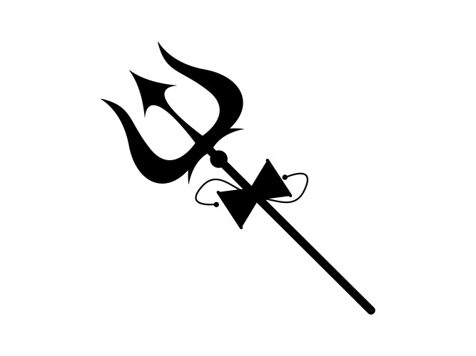 Trishula trident of god shiva Royalty Free Vector Image