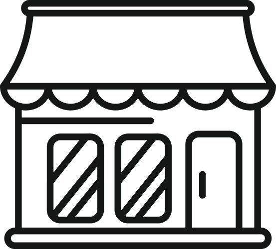 Small business storefront facade with striped Vector Image