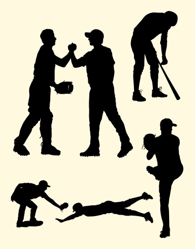 Baseball players Royalty Free Vector Image - VectorStock