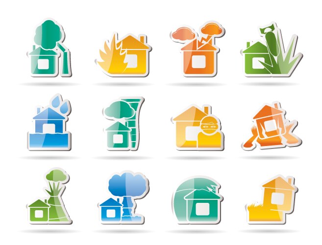 Isolated modern house on fire Royalty Free Vector Image