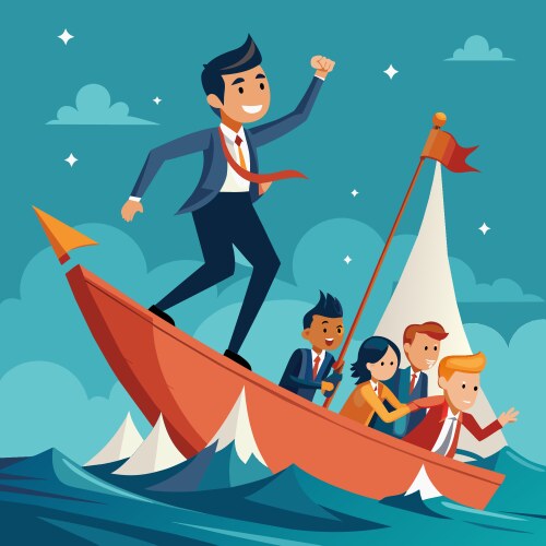 Leadership to lead team the right direction Vector Image