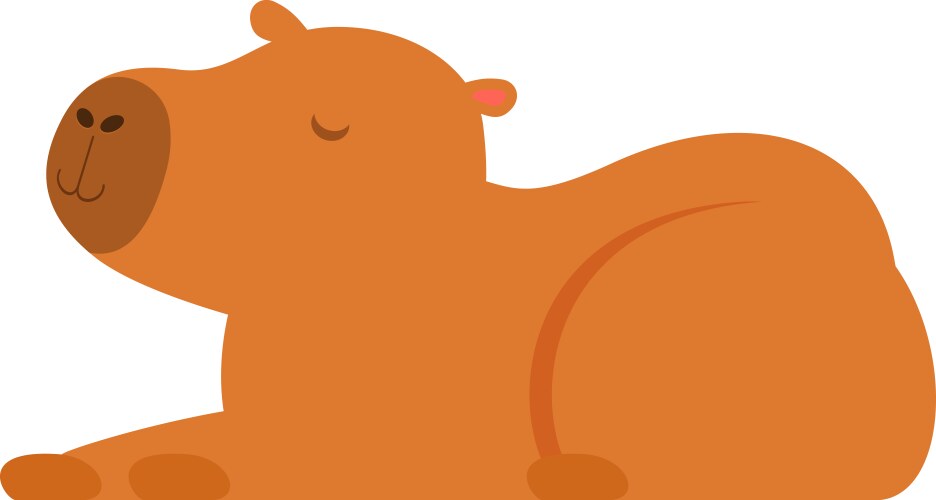 Cute cartoon capybara sitting calmly looking Vector Image