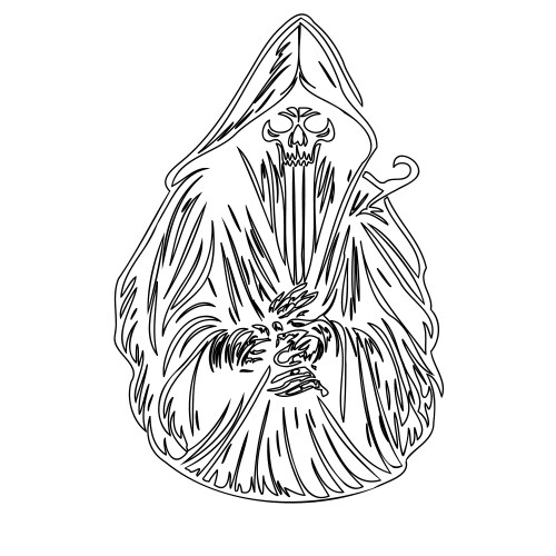 Grim reaper halloween sketch outline Royalty Free Vector