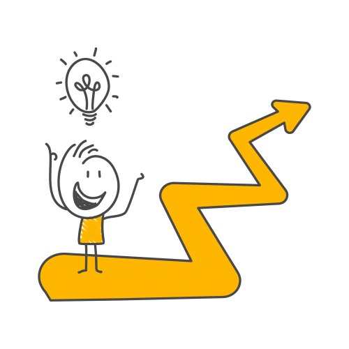 Stick figures creative mind and brainstorming Vector Image