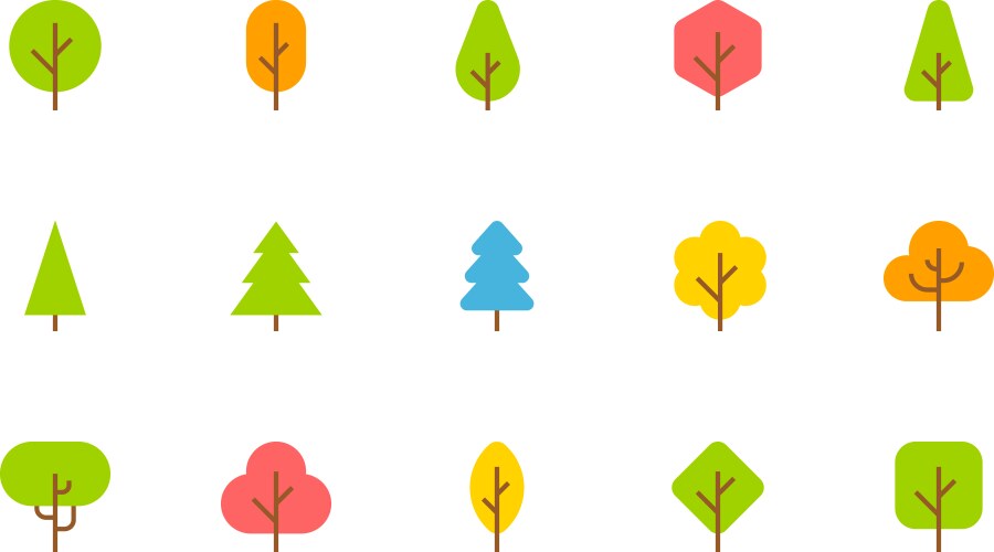 Icon set tree four seasons Royalty Free Vector Image