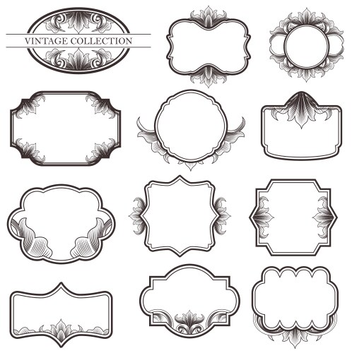 Vintage sign frames old decorative frame design Vector Image