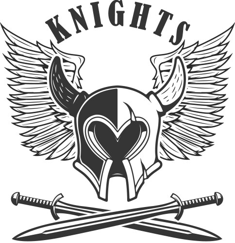 Medieval knight helmet with roses engraving Vector Image