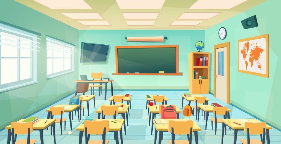 Empty Classroom Cartoon Background Vector Images (over 1,300)