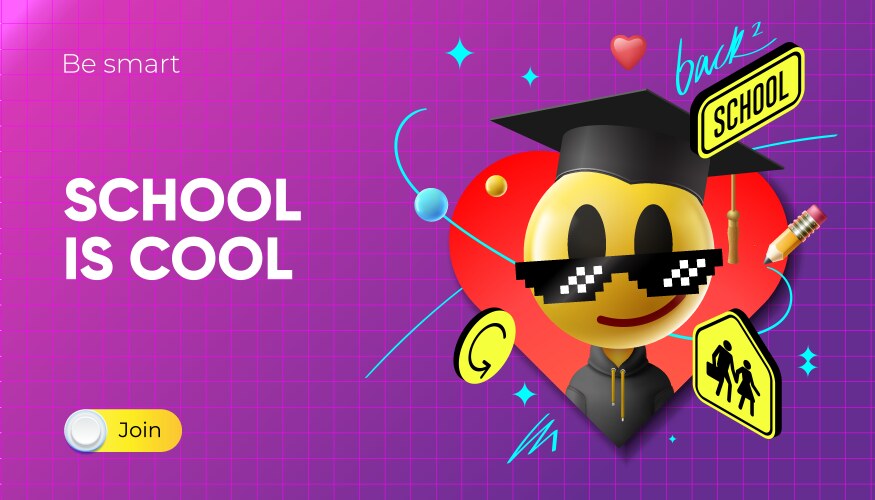 School is cool back to web banner Royalty Free Vector Image