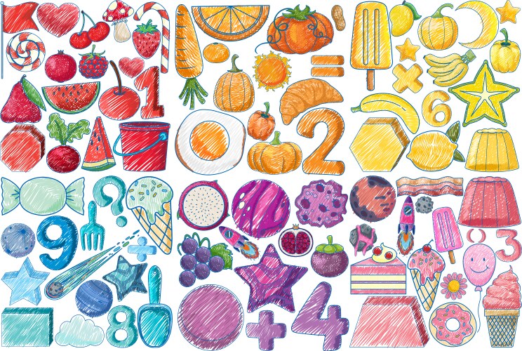 Hand drawn objects Royalty Free Vector Image - VectorStock