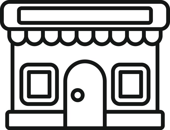 Small business storefront facade with open sign Vector Image