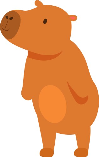 Cute cartoon capybara sitting calmly looking Vector Image