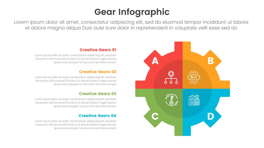 Gear cogwheel infographic template banner Vector Image