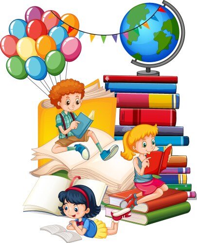 Happy children day poster with kids playing Vector Image