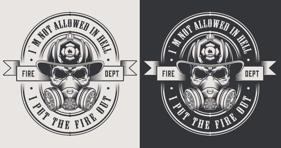 Vintage firefighter logos Royalty Free Vector Image