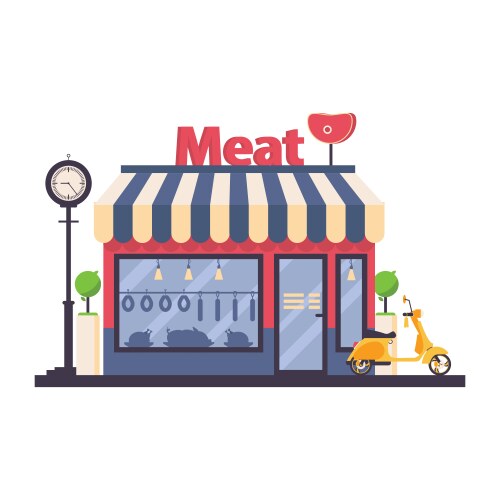 Butcher Shop Storefront Royalty Free Vector Image