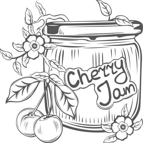 Jam in jar cartoon coloring page Royalty Free Vector Image
