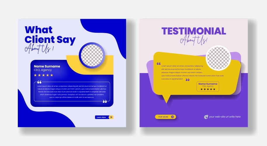 Customer feedback review social media posts banner