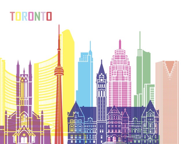 Toronto Skyline Orange Background Royalty Free Vector Image