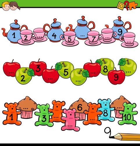 Cartoon math task for kids Royalty Free Vector Image