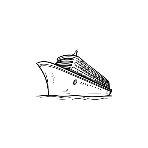 Cruise ship silhouetteship sign icon Royalty Free Vector