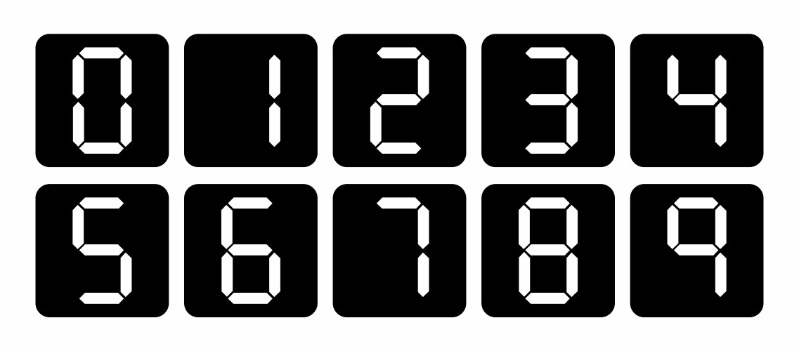 Outline numerals set Royalty Free Vector Image