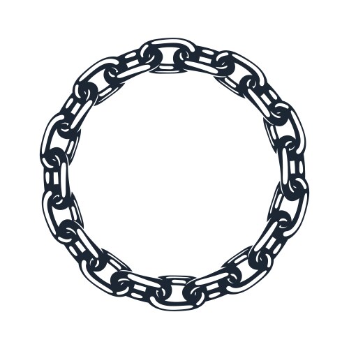Texture chain round frame circle border chains Vector Image