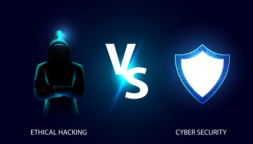 Cybersecurity concept of hacker and technology Vector Image