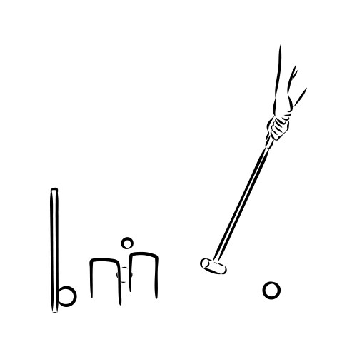 Drawing of a croquet mallet Royalty Free Vector Image