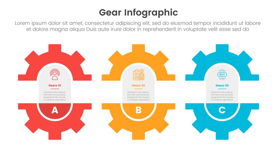 Gear cogwheel infographic template banner Vector Image