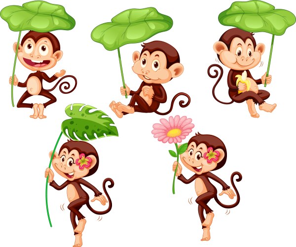 Monkey thematic frame 1 Royalty Free Vector Image
