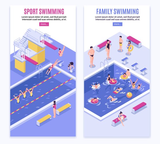 Sport swimming vertical banners Royalty Free Vector Image