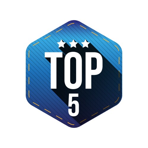 Top 5 best podium award sign golden object Vector Image